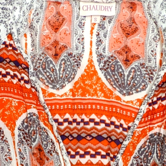 Chaudry | Dresses | Chaudry Beautiful Boho Multi Color Gauzy Deep V ...
